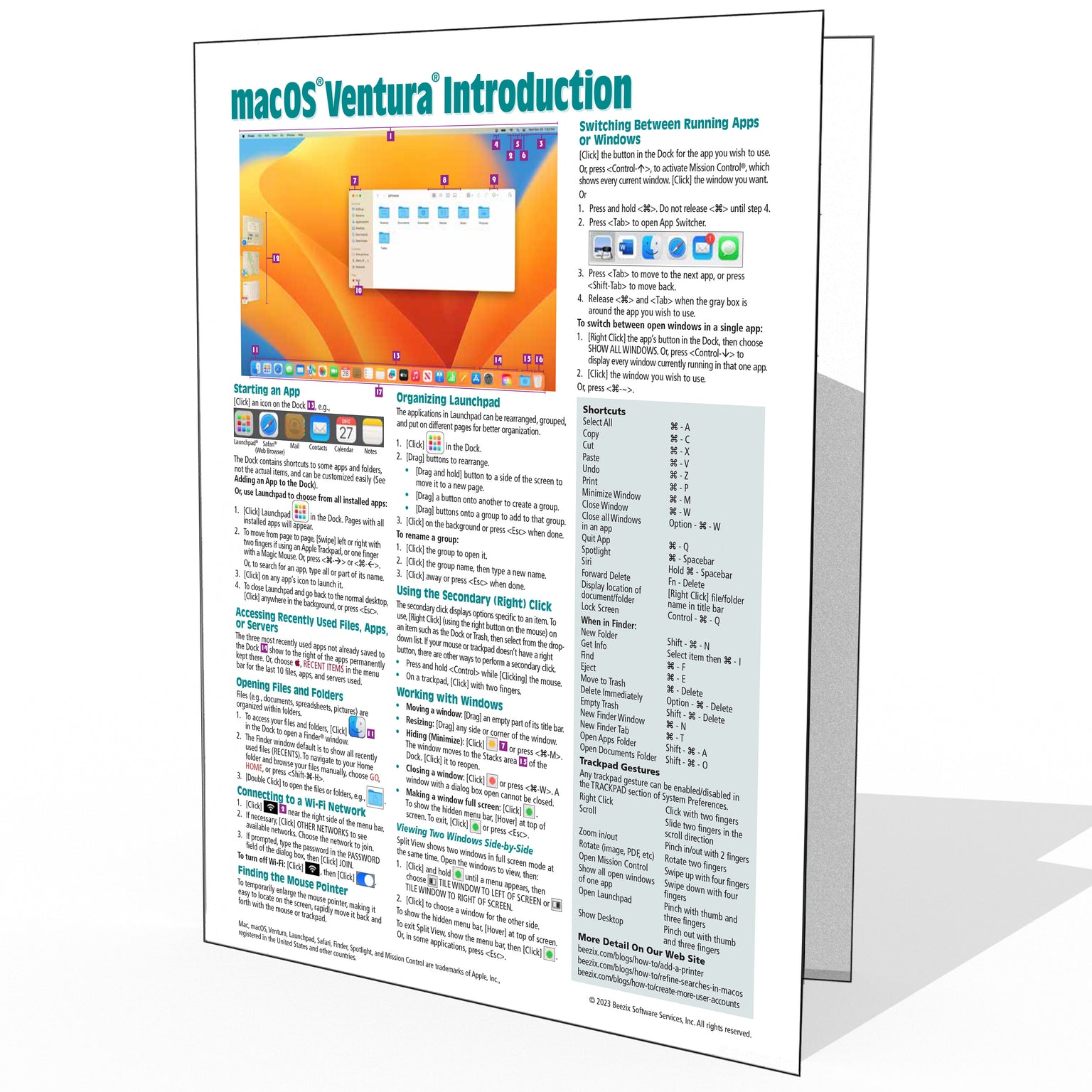 macOS Big Sur Quick Reference Guide, Instructions, Tips - Beezix