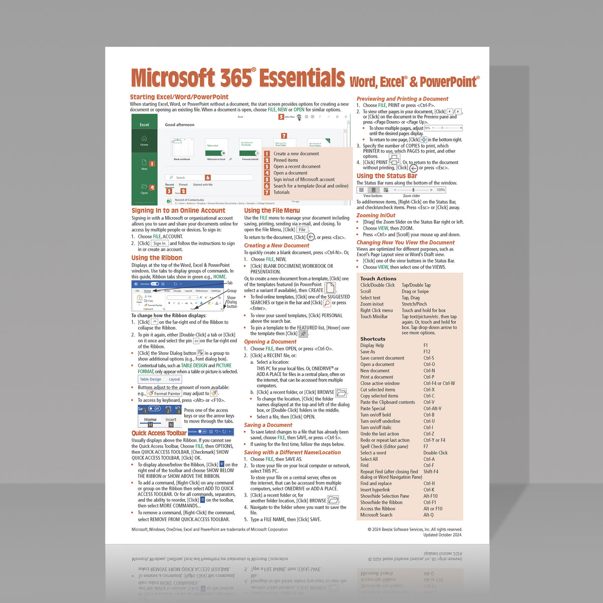 Office 365 Guide, Cheat Sheet, Quick Reference - Beezix