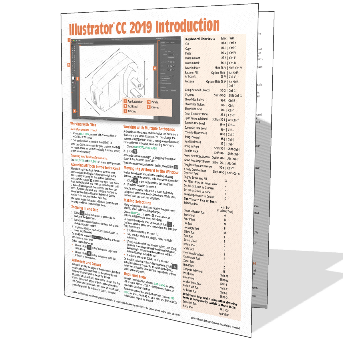 Adobe Illustrator CC 2019 Introduction Quick Reference Card - Beezix