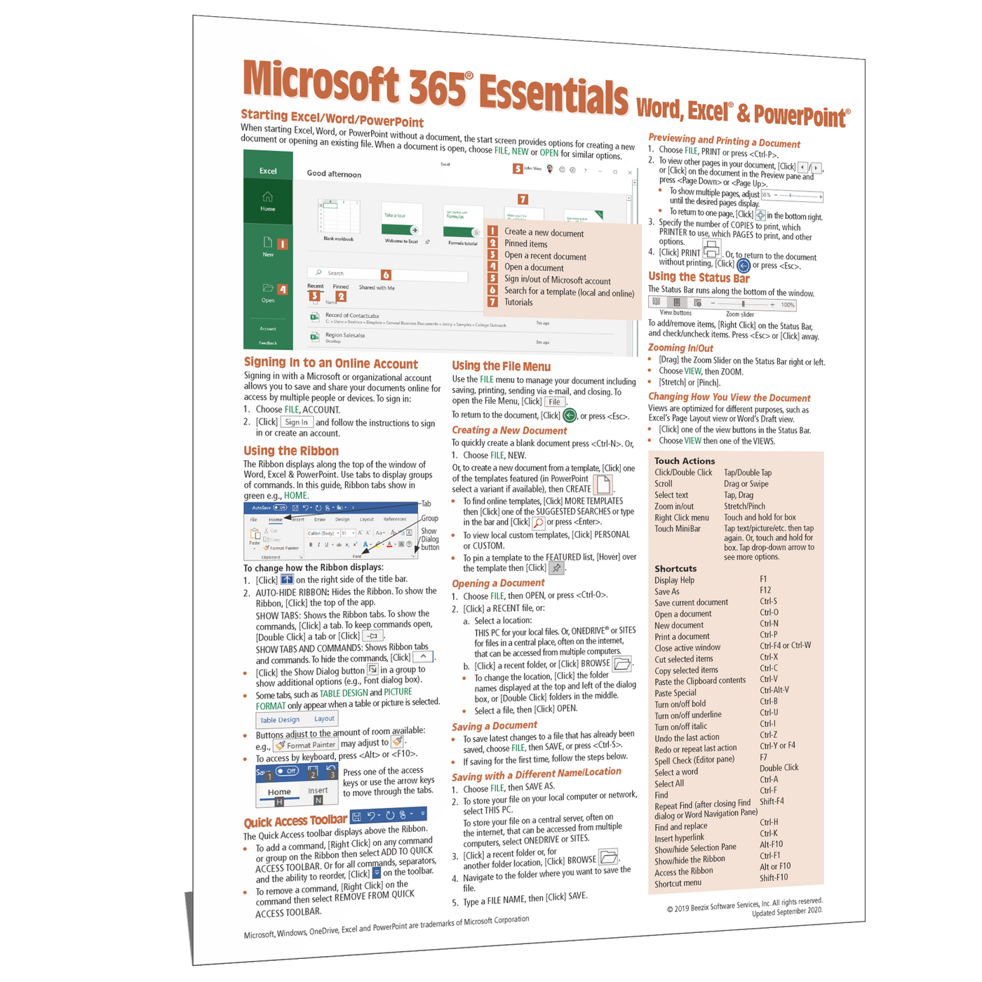 Office 365 Guide, Cheat Sheet, Quick Reference - Beezix