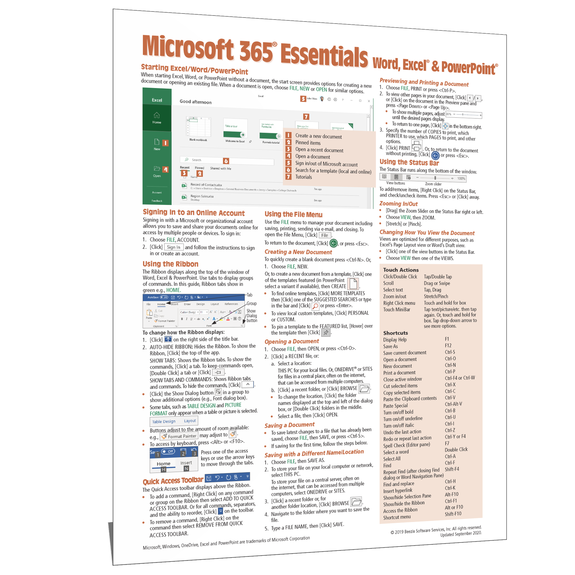 Office 365 Guide, Cheat Sheet, Quick Reference - Beezix
