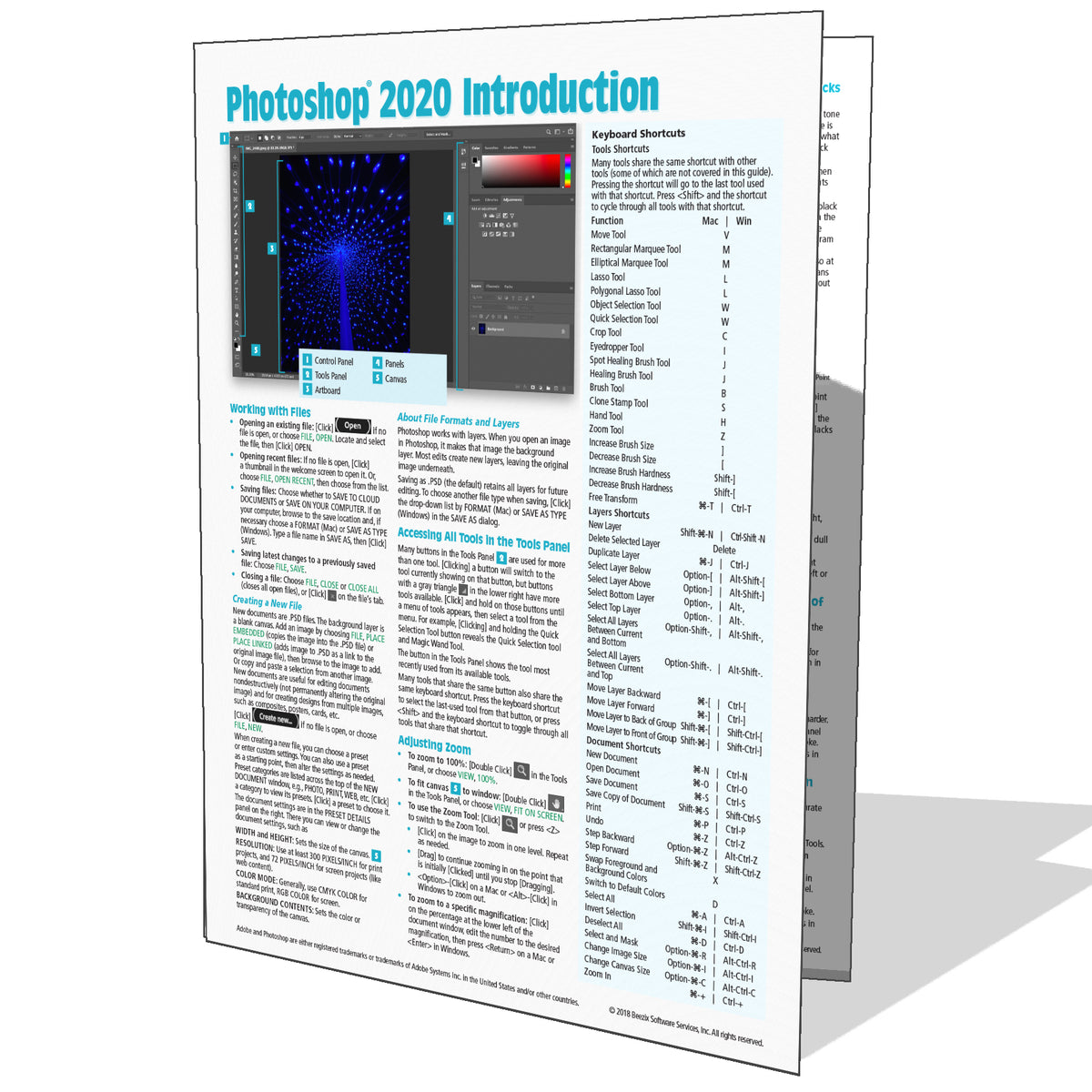 Adobe Photoshop 2020 Introduction Quick Reference Card - Beezix