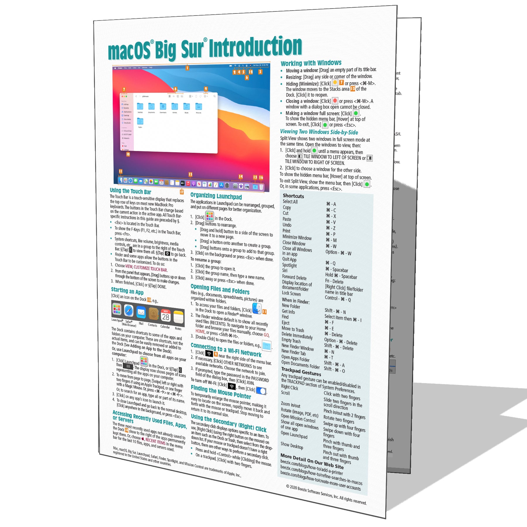 macOS Big Sur Quick Reference Guide, Instructions, Tips - Beezix