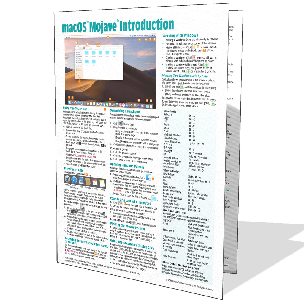 macOS Big Sur Quick Reference Guide, Instructions, Tips - Beezix