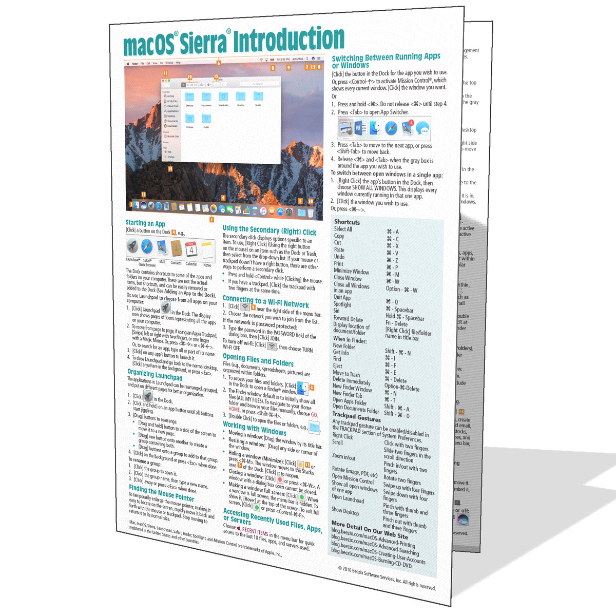macOS Sierra Quick Reference Card & Cheat Sheet - Beezix