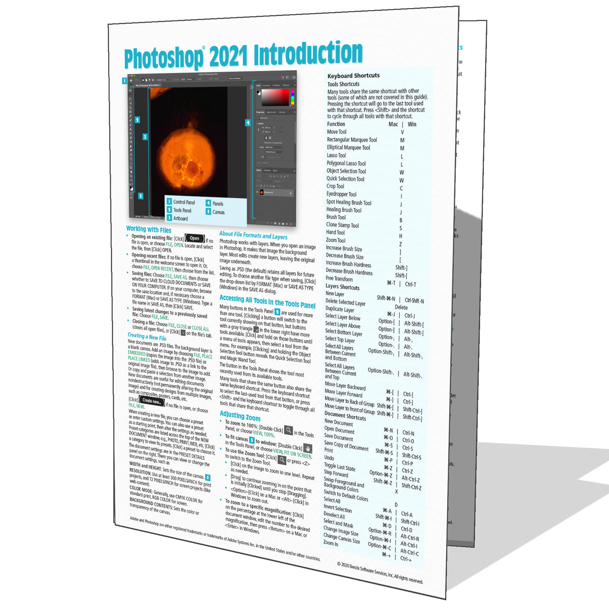 Adobe Photoshop 2021 Introduction Quick Reference Card - Beezix